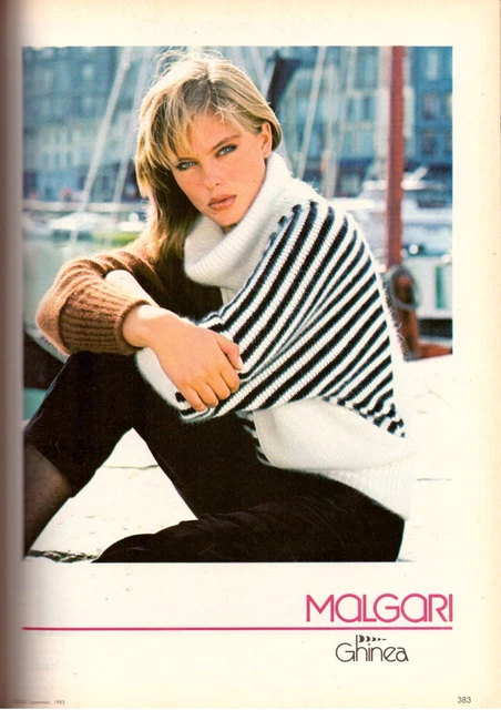 1983 MALGARI GUINEA Renee Simonsen 2-Pg Mike Reinhardt Print Ad Vintage ...