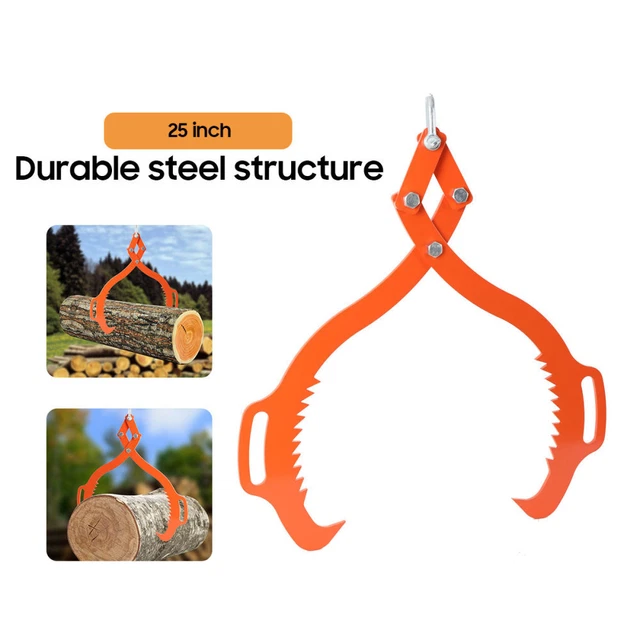 25 INCH LOG TONGS LOG PINCER LOG GRAB LOG PULLER SKIDDING TONG FOREST ...