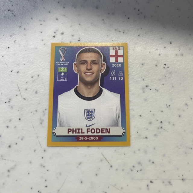 PHIL FODEN 2022 Panini FIFA World Cup Qatar Sticker GOLD RARE England ...
