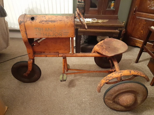 VINTAGE 1950’S TRIANG Major Childs Pedal Tractor (restoration project ...
