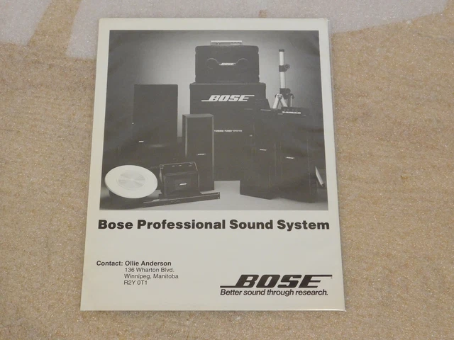 VINTAGE 1980'S BOSE Professional Sound System Dealer Print ...