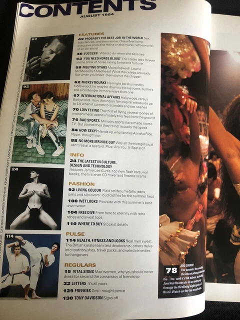 FHM MAGAZINE AUGUST 1994 - Jamie Lee Curtis - Mickey Rourke £10.78 ...