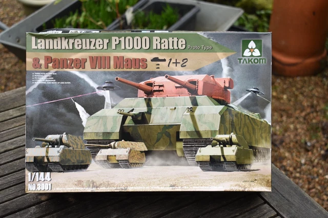 TAKOM 1/144 #3001 Landkreuzer P1000 Ratte & Panzer V111 Maus - Factory ...