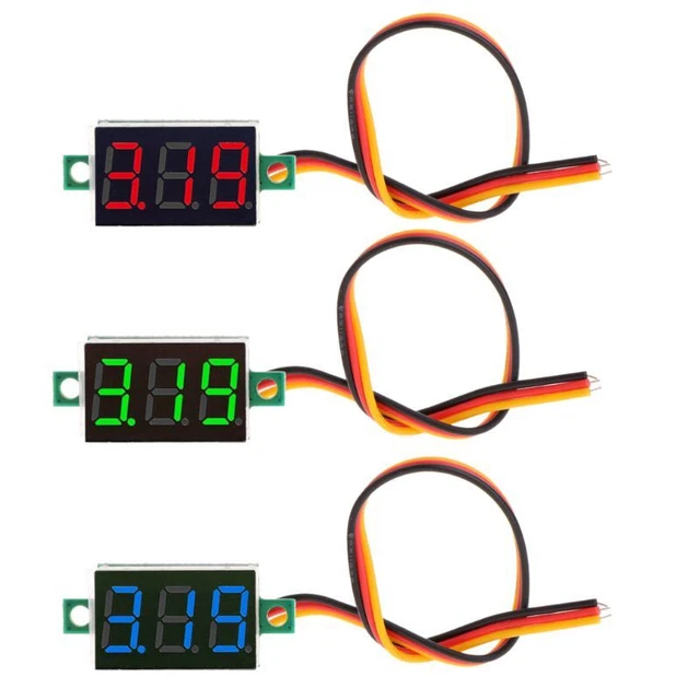 3 WIRES FOR Digital Voltmeter LED Display Panel Voltage Gauge Meter 0. ...