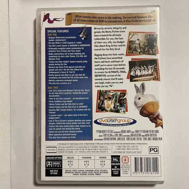 MONTY PYTHON AND the Holy Grail, Collectors Ed (2x DVD, 1974) Very Good ...