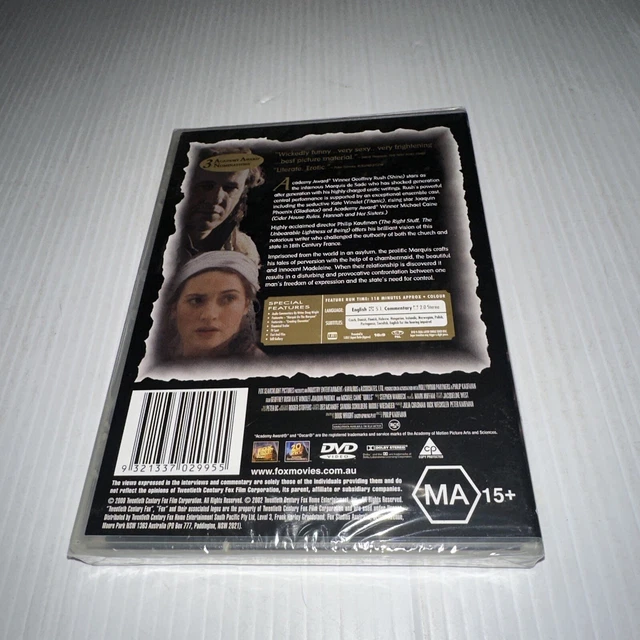 QUILLS (DVD, 2000) Geoffrey Rush Drama Region 4 PAL Brand New & Sealed ...