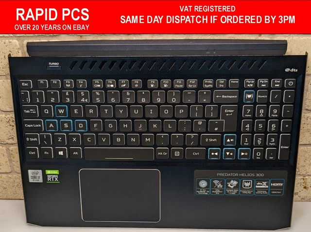 ACER PREDATOR HELIOS PH315-53 Palmrest/UK Keyboard/Trackpad £69.98 ...