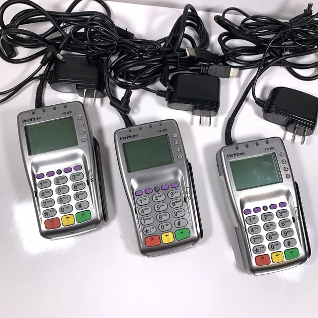 VERIFONE VX805 POS USB Pin Pad Credit/Debit Card Reader + Power Cords ...