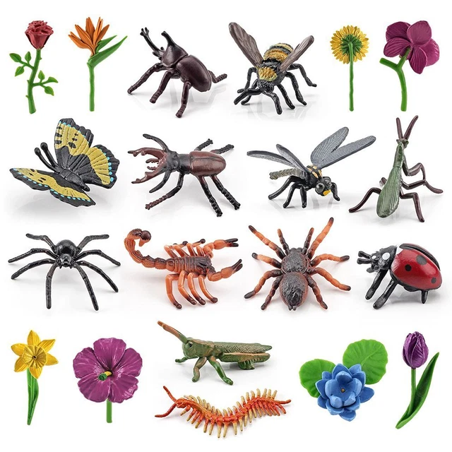 FIGURINE BUTTERFLY DRAGONFLY Bee Lifelike Insects Model Scorpion Spider ...