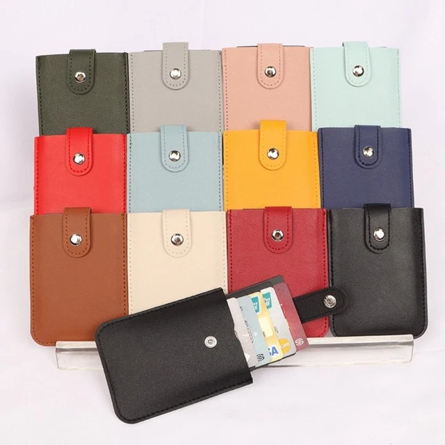PULL-OUT TYPE ID Card Holder Laminated Concealed PU Leather Purses Men ...