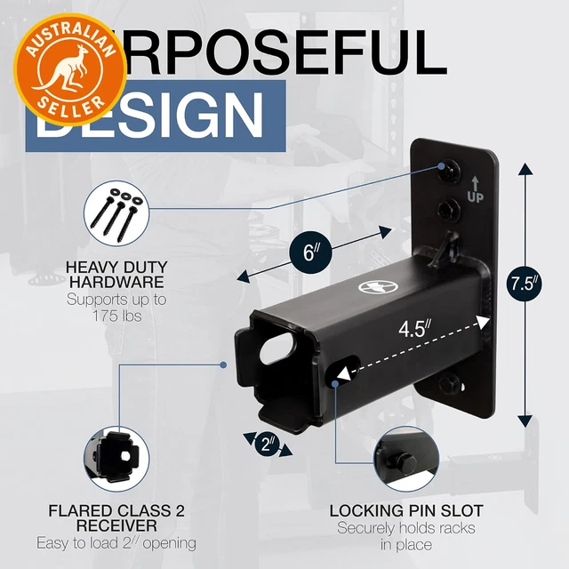 HITCH WALL MOUNT, Bike and Cargo Rack Hanging Garage Organizer, Trailer ...