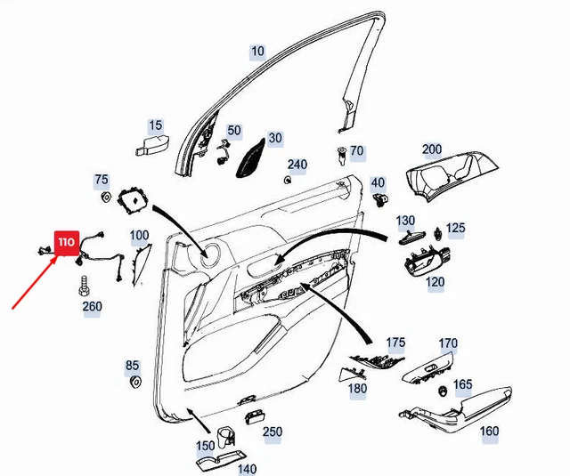 MERCEDES-BENZ GLE W167 Front Door Paneling Interior Lamp A1679063602 ...