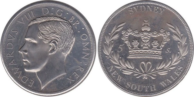 AUSTRALIA: EDWARD VIII Sydney NSW pattern crown Platinum colour alloy ...