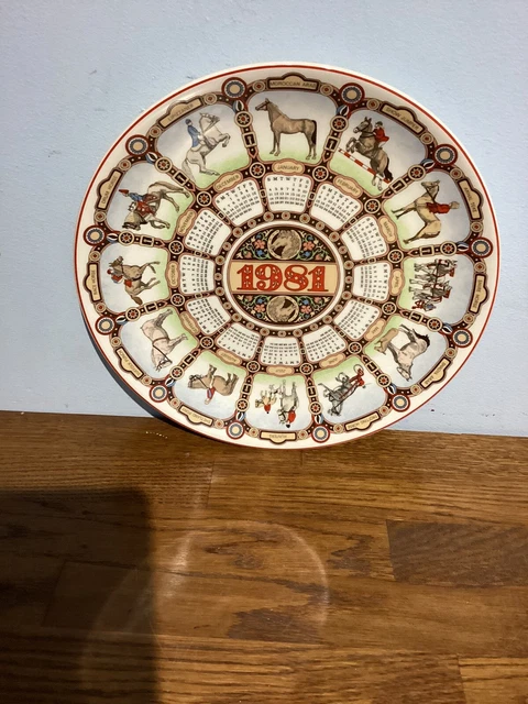 WEDGWOOD COLLECTORS CALENDAR PLATE 1981 - Horses (12 In Total ) - VGC £ ...