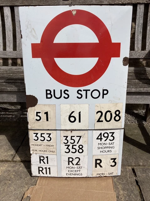 LONDON TRANSPORT ENAMEL Bus Stop Sign £500.00 - PicClick UK