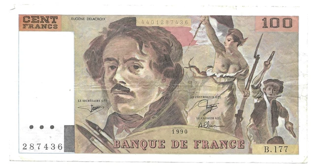 BILLET 100 FRANCS Eugène Delacroix 1990 (B.177) Banque de France EUR 4 ...