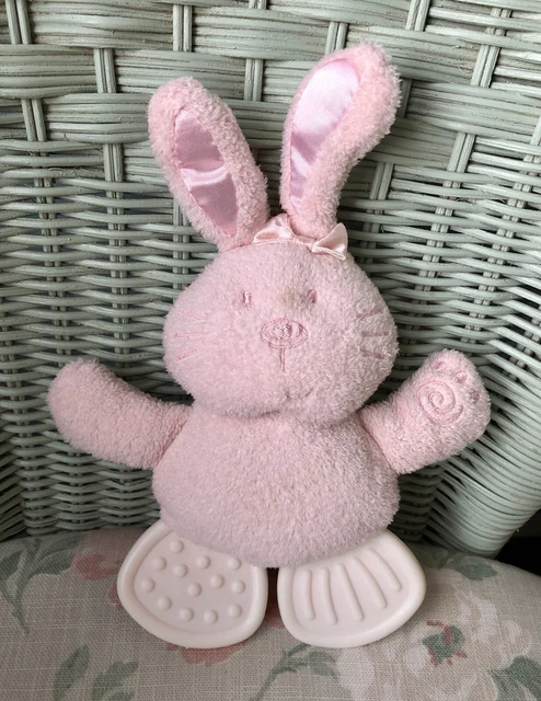 MINI MODE BOOTS Pink Bunny Rabbit Soft Plush Toy Comforter Doudou With ...