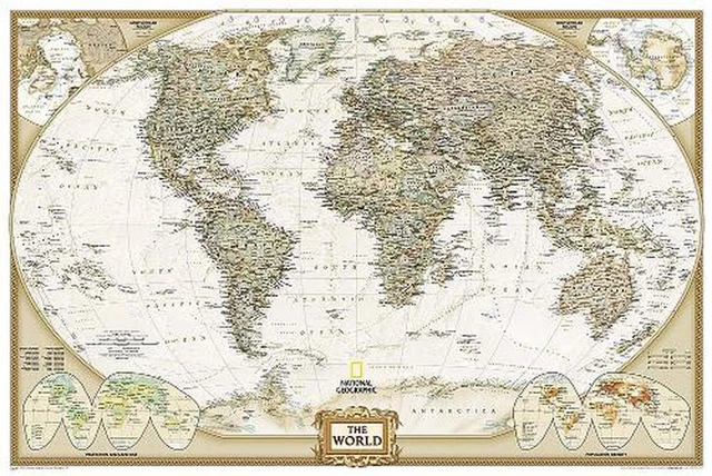 WORLD EXECUTIVE, POSTER Size, Laminated: Wall Maps World by National ...