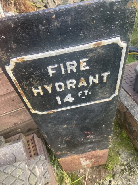 HEAVY DUTY VINTAGE Cast Iron Fire Hydrant Depth Marker For Water Main £ ...