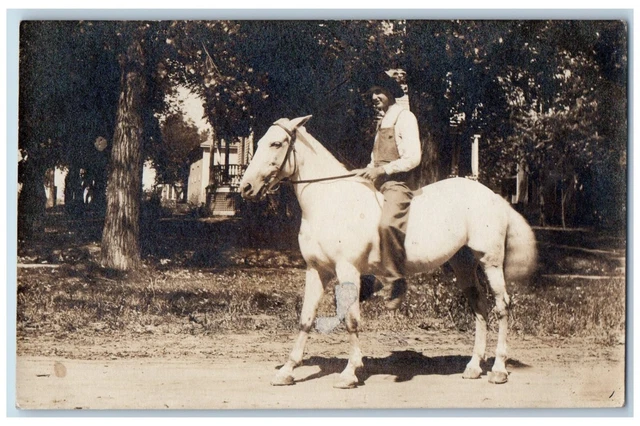 CANTON SOUTH DAKOTA SD Postcard RPPC Photo Boy Riding Horse 1908 Posted ...