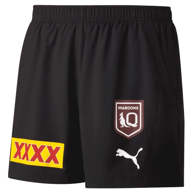 QUEENSLAND MAROONS QLD Puma SOO Black Training Shorts Sizes S-5XL! T2 ...