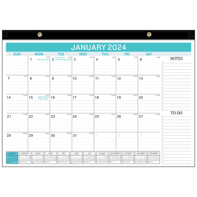 EASY-TO-READ CALENDAR COMPACT 2024-2025 English Wall Desktop Set 18 ...