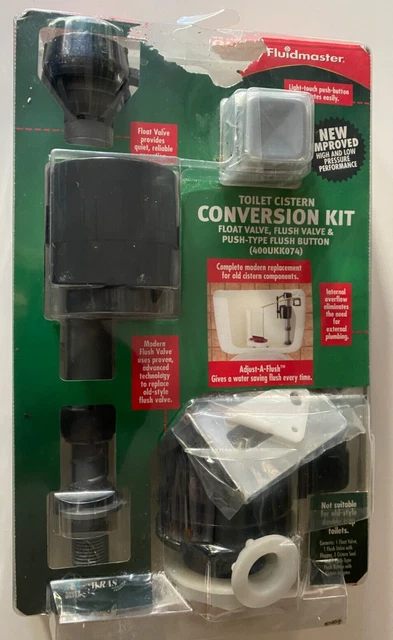 FLUIDMASTER TOILET CISTERN Conversion Kit (Float Valve, Flush Valve ...