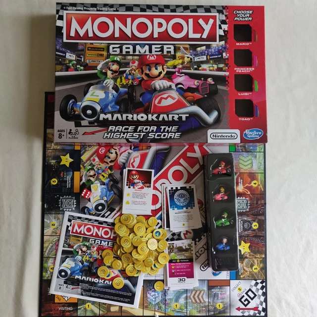 MONOPOLY GAMER MARIO Kart Nintendo Board Game 100% Complete Hasbro ...