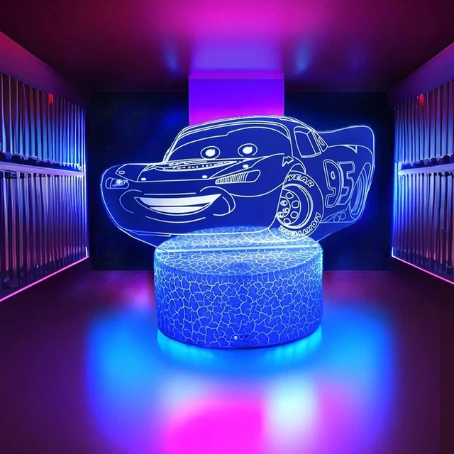 CARS LIGHTNING MCQUEEN 3D LED Night Light Touch Swift Table Desk Bed ...