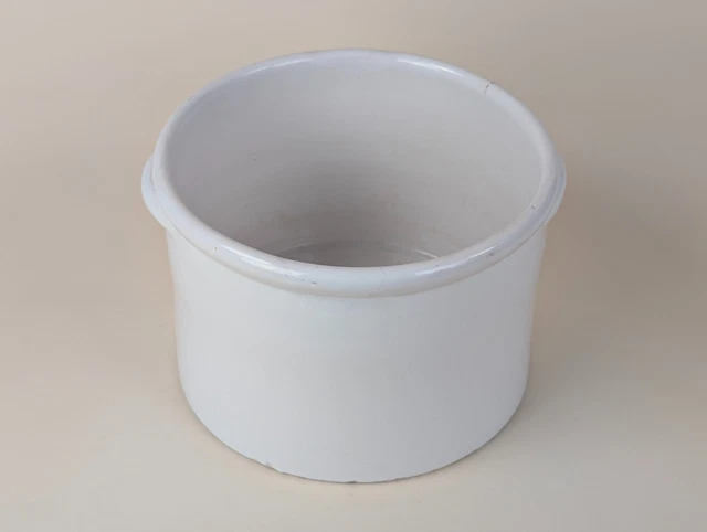 TRÈS GRAND POT Ancien Blanc Terre de Fer Ironstone Céramique Ø29cm ...