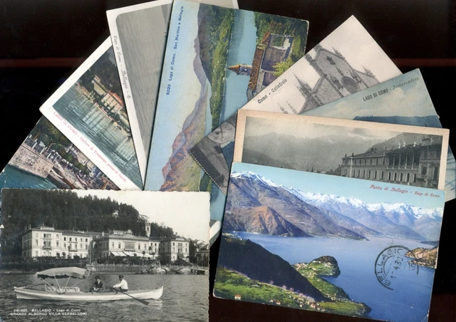 LAGO DI COMO-9 CARTOLINE-TUTTE ORIGINALI e FORMATO PICCOLO-Primi'900 ...