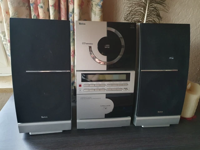 TEVION MIKRO STEREOANLAGE mit Fernbedienung Radio Lautsprecher Boxen ...