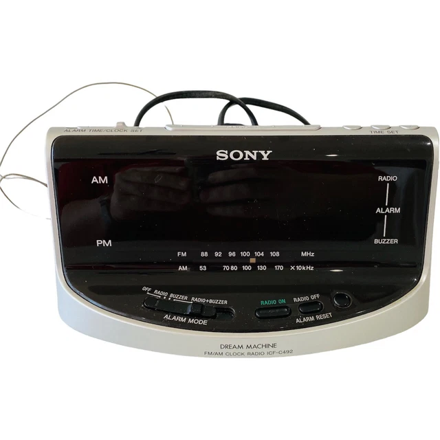 VINTAGE SONY DREAM Machine FM/AM Clock Radio ICF-C492 Dual Alarm Clock ...