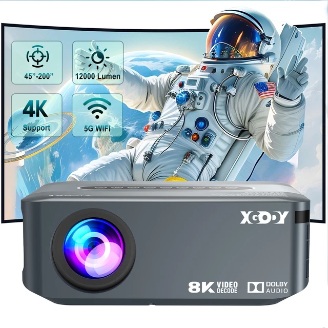 8K UHD PROJECTOR Smart 5G WiFi 4K Android Bluetooth Beamer Home Theater ...