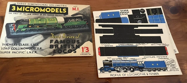 MICROMODELS SET M1 British Series Card Model (locomotives)-2 cards (1 ...