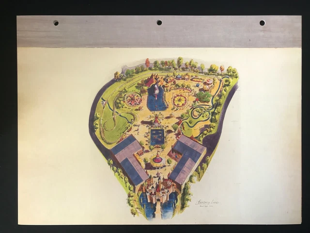 Disneyland Concept Art Lithograph 60th Vip T 9x12 1954 Fantasyland