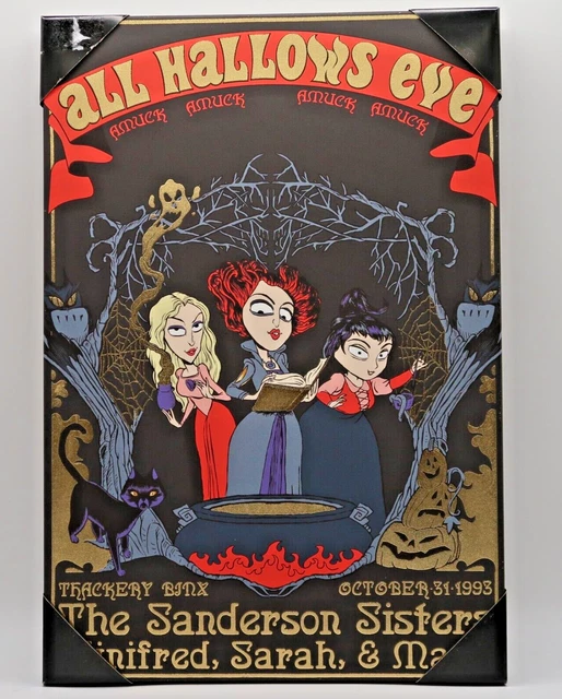 DISNEY HOCUS POCUS - All Hallows Eve Canvas Foil Art 13" X 19" New Rare ...