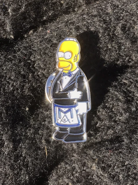HOMER SIMPSON FREEMASON Mason Lapel Pin Masonic The Simpsons Stone ...