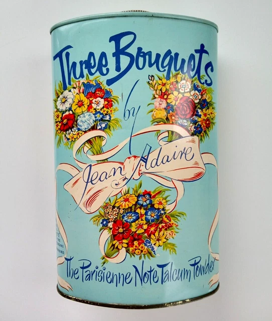 VINTAGE TALCUM POWDER Tin: Three Bouquets/Jean Adaire Skuse & Co talc ...