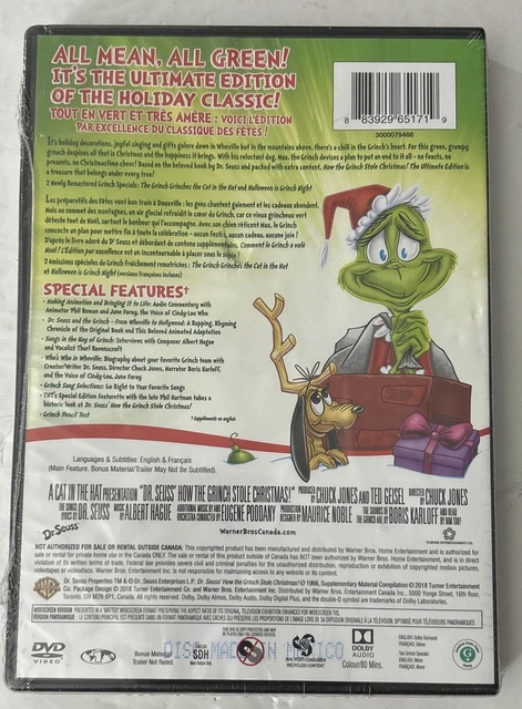 DR. SEUSS' HOW the Grinch Stole Christmas 1966 Ultimate Edition (DVD ...