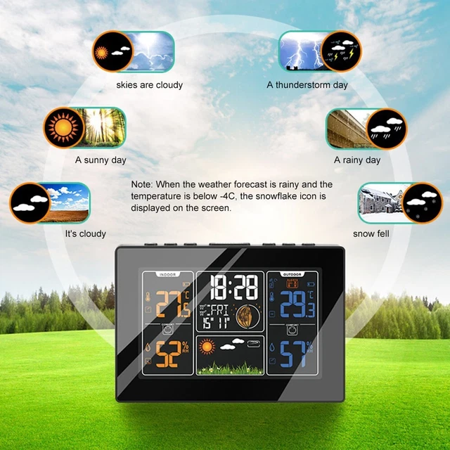 STATION MÉTÉOROLOGIQUE SANS fil capteur de température hygromètre prévision EUR 72,30 - PicClick FR