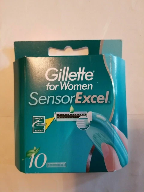 10 GILLETTE SENSOR EXCEL WOMEN'S Shaver Razor Blade Refill Cartridges ...