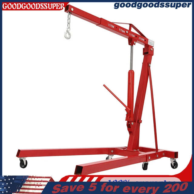 2 TON FOLDING Heavy Duty Engine Motor Hoist Cherry Picker Shop Crane ...