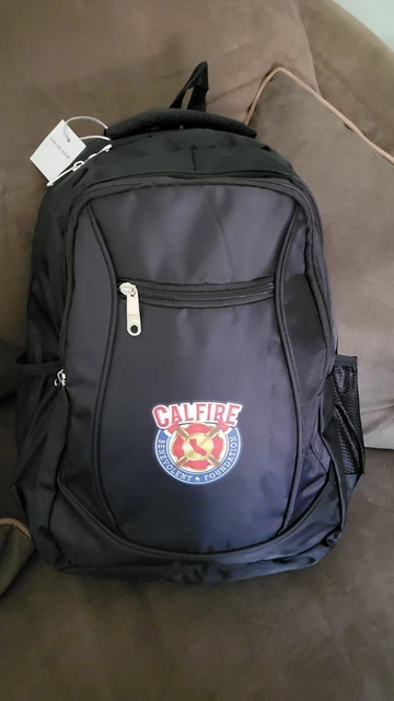 NEW CAL FIRE CalFire California Fireman Large Black Backpack ...