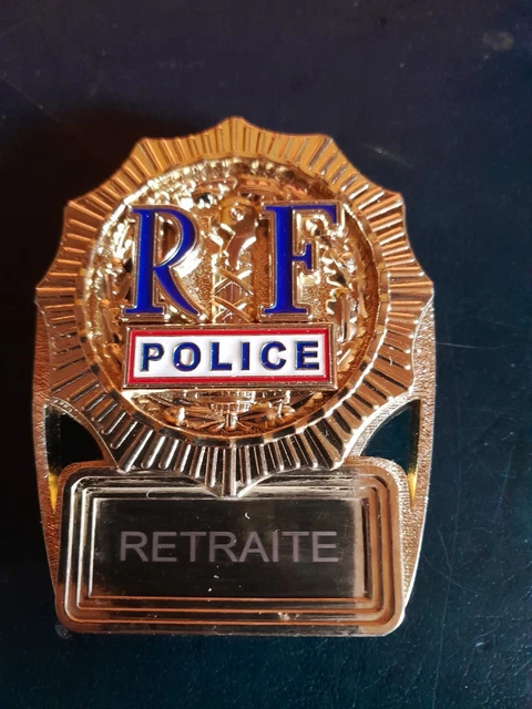 INSIGNE DE POLICE - plaque de ceinture DOREE - RETRAITE - EUR 110,00 ...