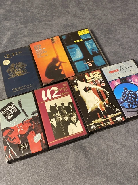 9 VHS MUSIC Tapes MTV LIVE - R.E.M - QUEEN - U2 - PINK FLOYD - BUNDLE ...