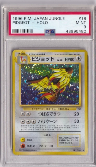 POKEMON CARTE 1996 Japon Jungle Numéro 18 Pidgeot Holo PSA 9 EUR 136,13 ...