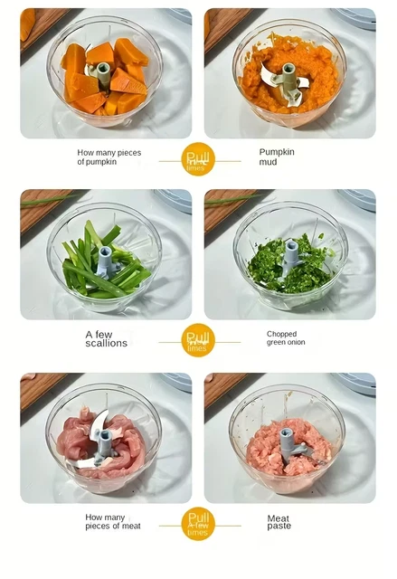 MANUAL PULL ROPE Vegetable Food Chopper Hand Held Pulling Slicer ...