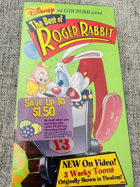 DISNEY THE BEST Of Roger Rabbit VHS Tape- 3 Wacky Tune Stories - New In ...