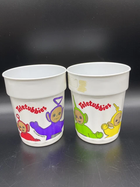 VTG 1998 SET Of 2 Kids Teletubbies Plastic Juice Glass Cup Tumblers 4 ...
